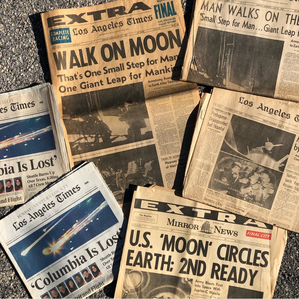 Rare Space Race Newspaper Collection Of 5!! 1958, 196… - Gem